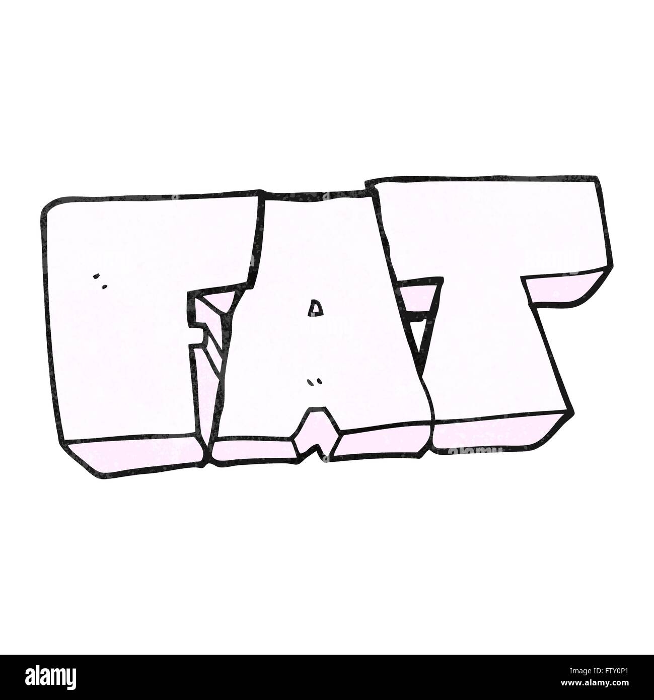 freehand textured cartoon FAT symbol Stock Vector Image & Art - Alamy