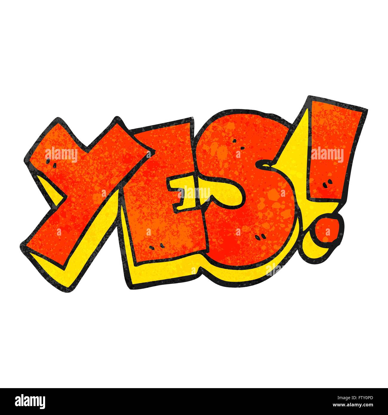 freehand textured cartoon yes symbol Stock Vector Image & Art - Alamy