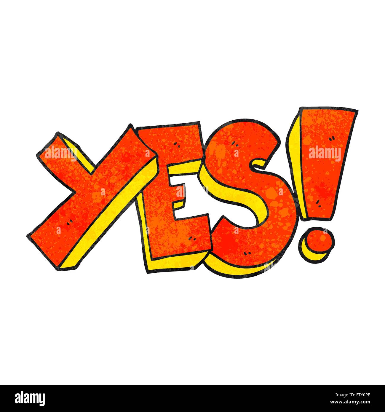 freehand textured cartoon yes symbol Stock Vector Image & Art - Alamy