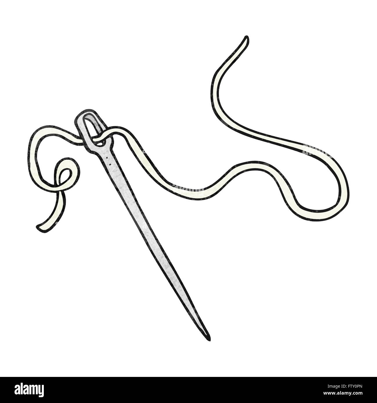 freehand textured cartoon needle and thread Stock Vector Image & Art ...