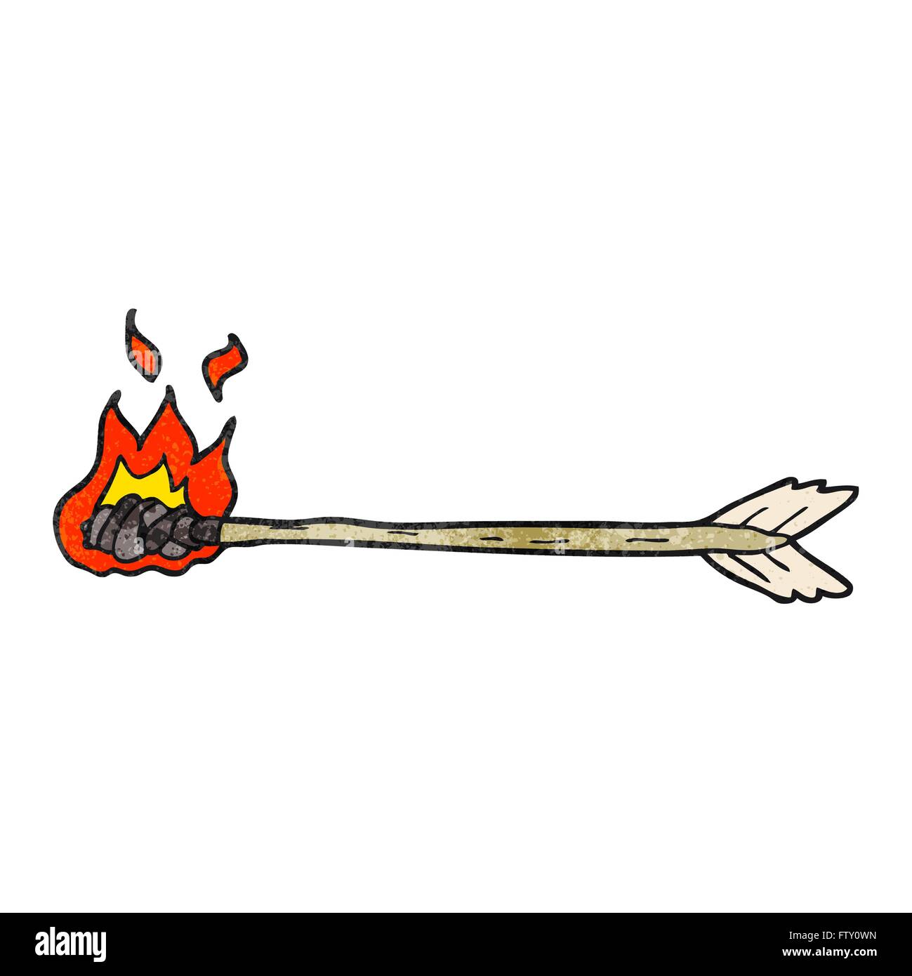 freehand textured cartoon flaming arrow Stock Vector Image & Art - Alamy