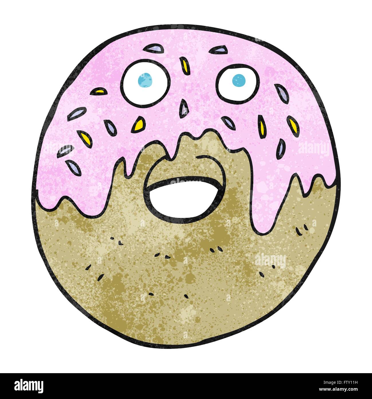 freehand textured cartoon doughnut Stock Vector Image & Art - Alamy