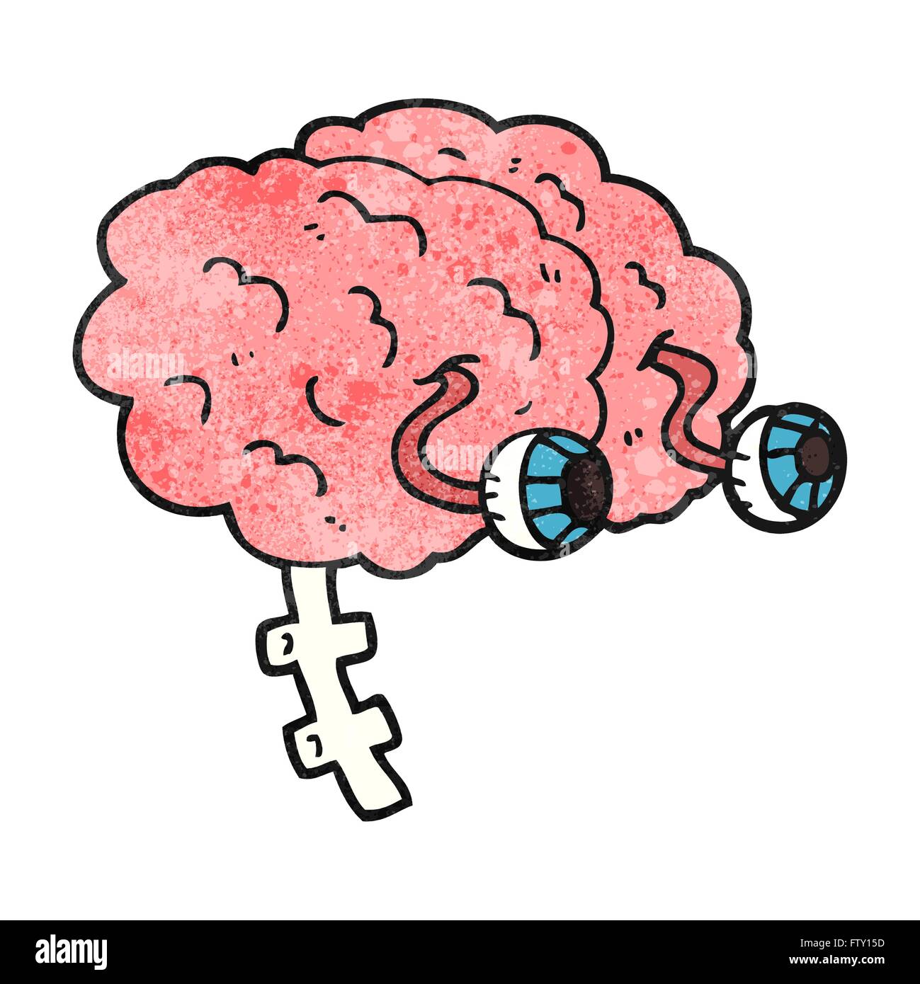 freehand textured cartoon brain Stock Vector Image & Art - Alamy