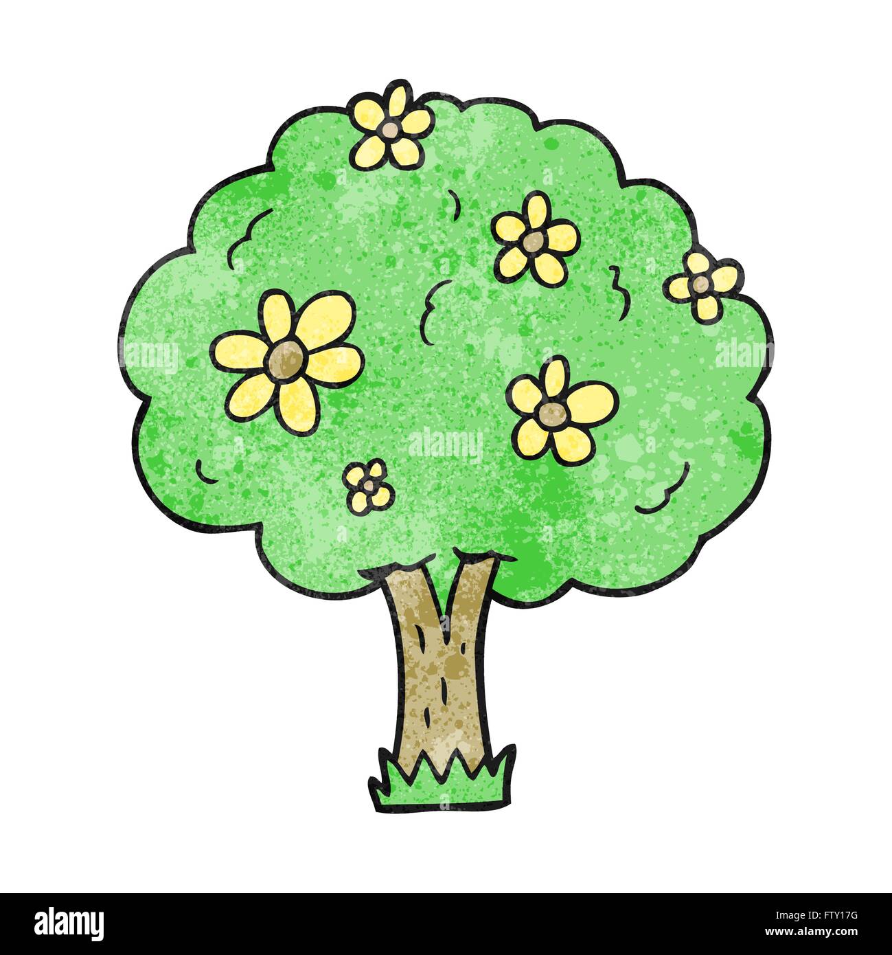 Freehand textured cartoon tree hi-res stock photography and images - Alamy