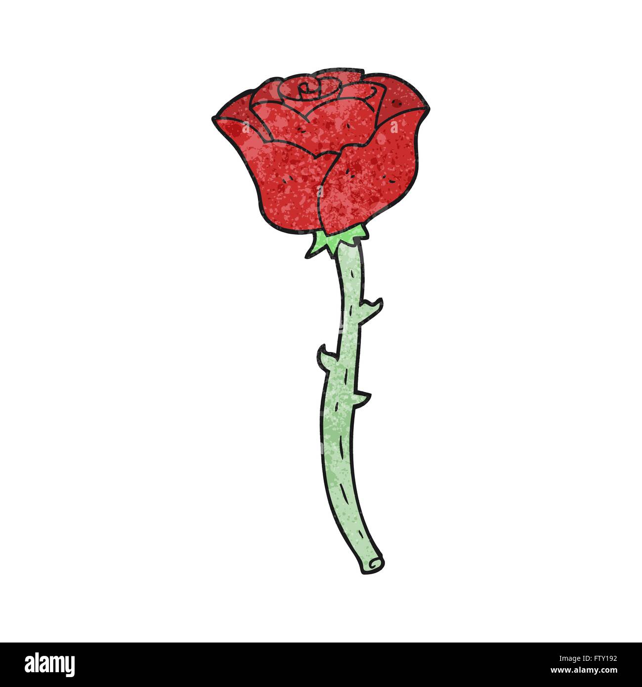 freehand textured cartoon rose Stock Vector Image & Art - Alamy