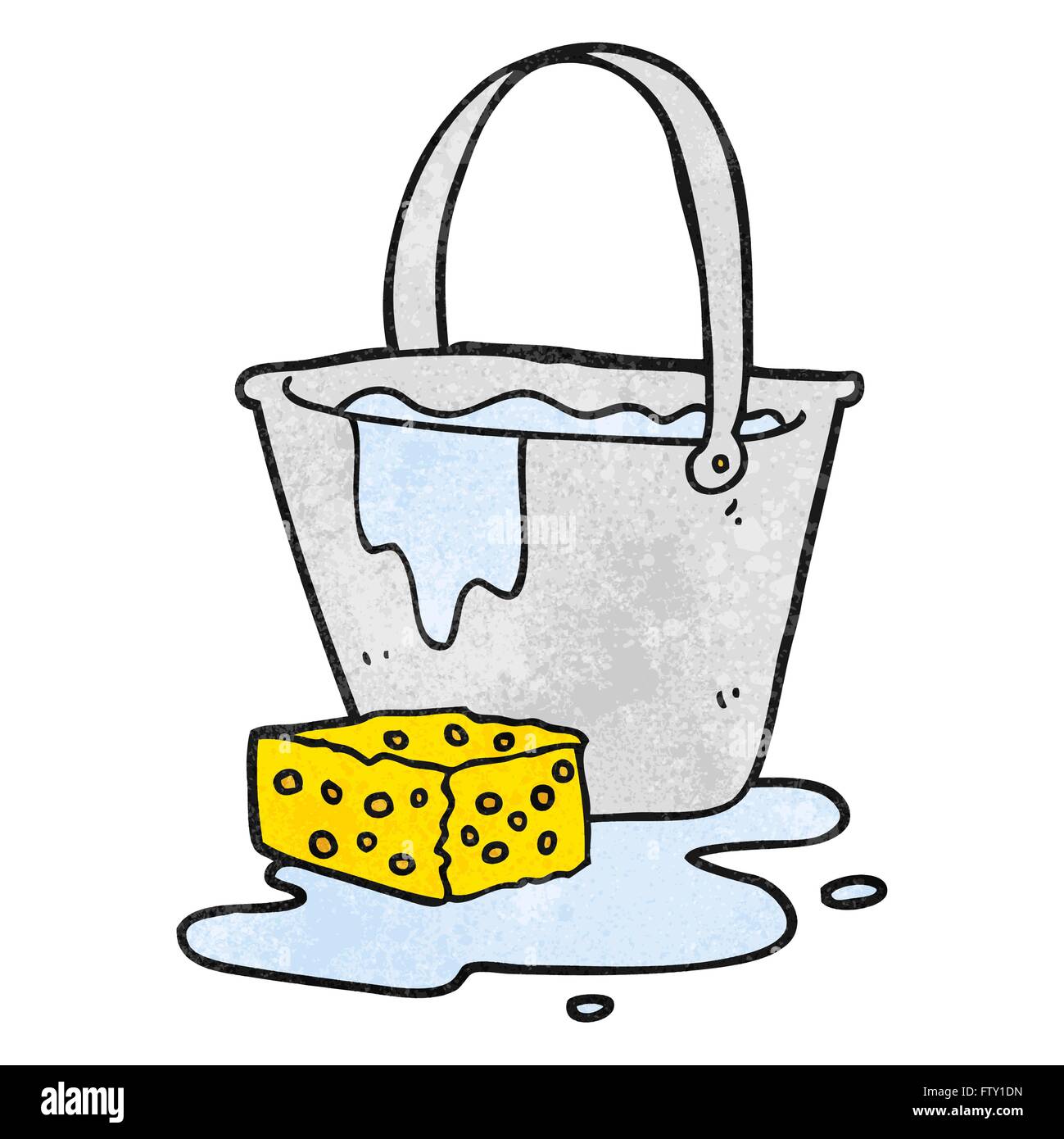 freehand textured cartoon bucket of soapy water Stock Vector Image ...