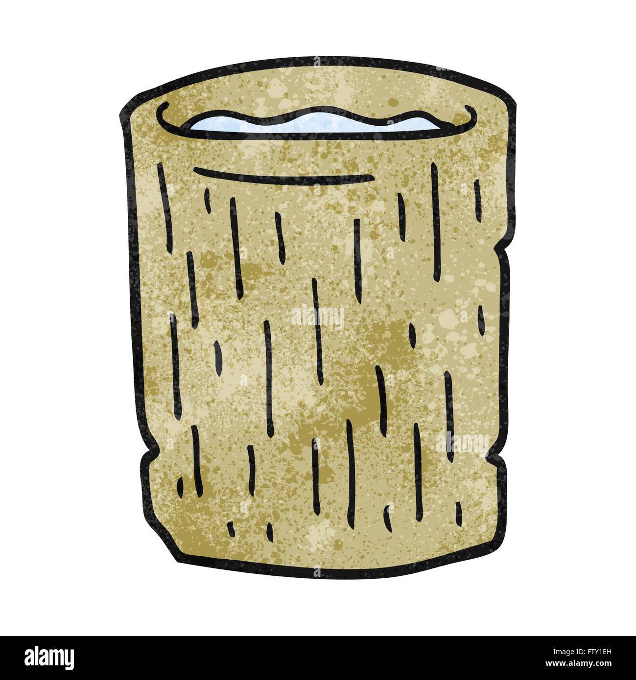 freehand textured cartoon wooden cup with water Stock Vector Image ...