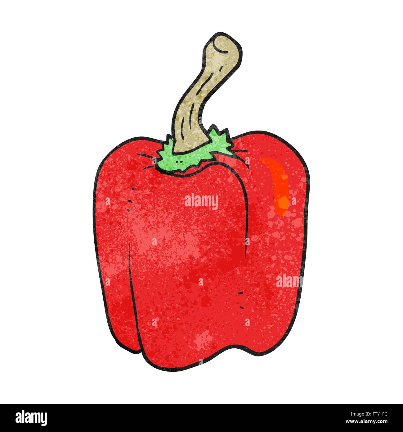 freehand textured cartoon red pepper Stock Vector Image & Art - Alamy