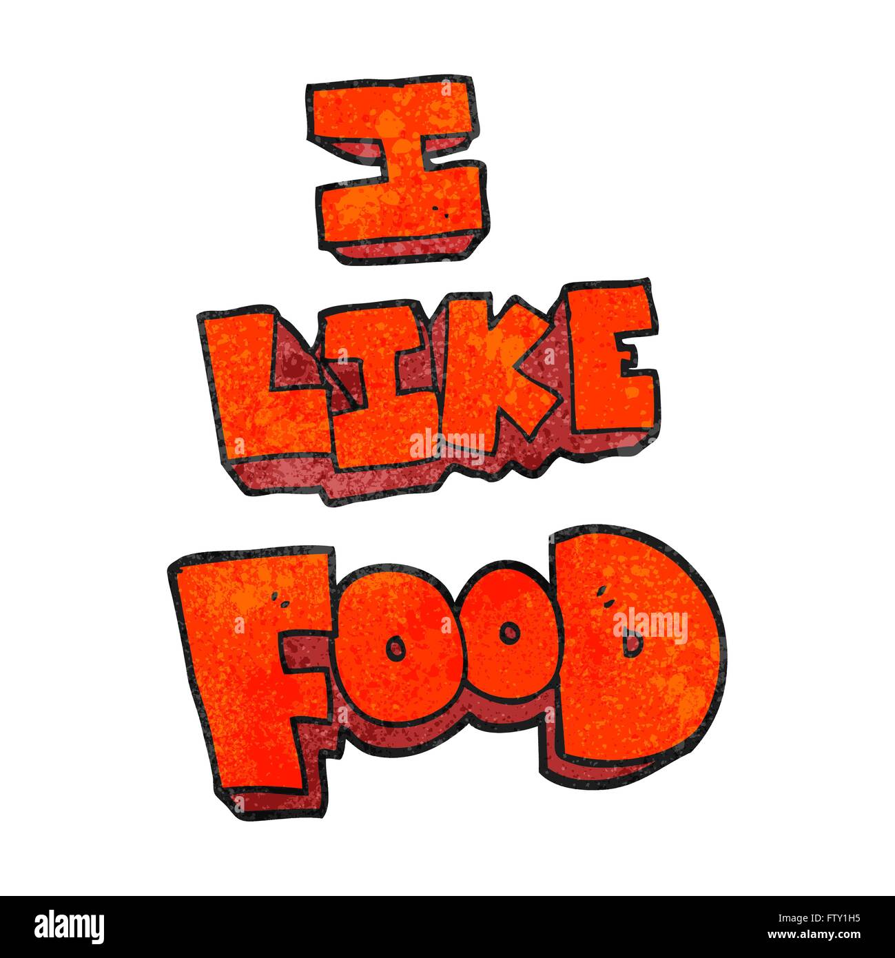 freehand textured cartoon i like food symbol Stock Vector Image & Art ...