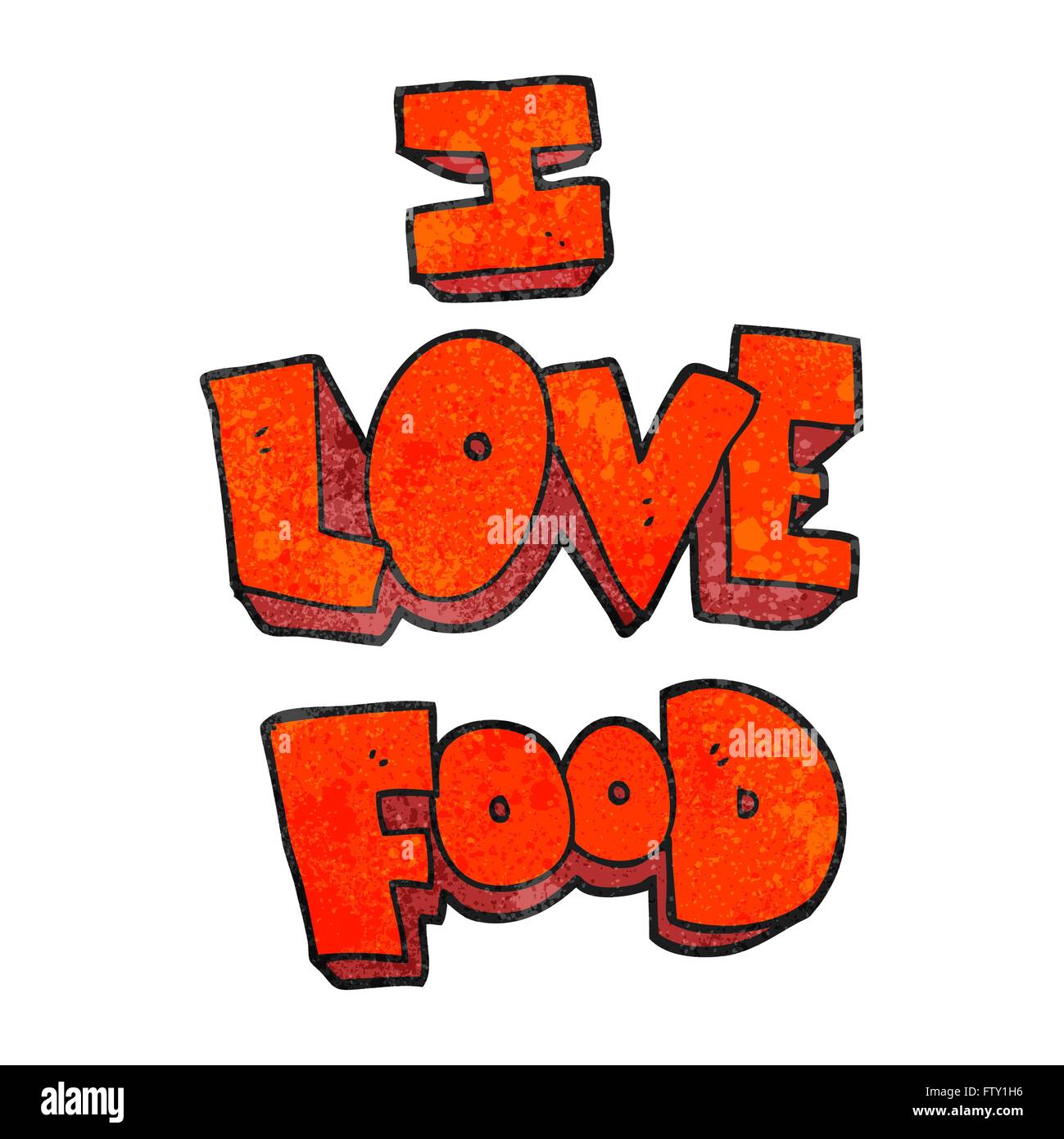freehand textured cartoon I love food symbol Stock Vector Image & Art ...