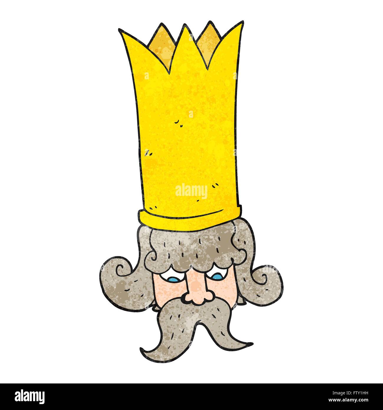 freehand textured cartoon king with huge crown Stock Vector Image & Art ...