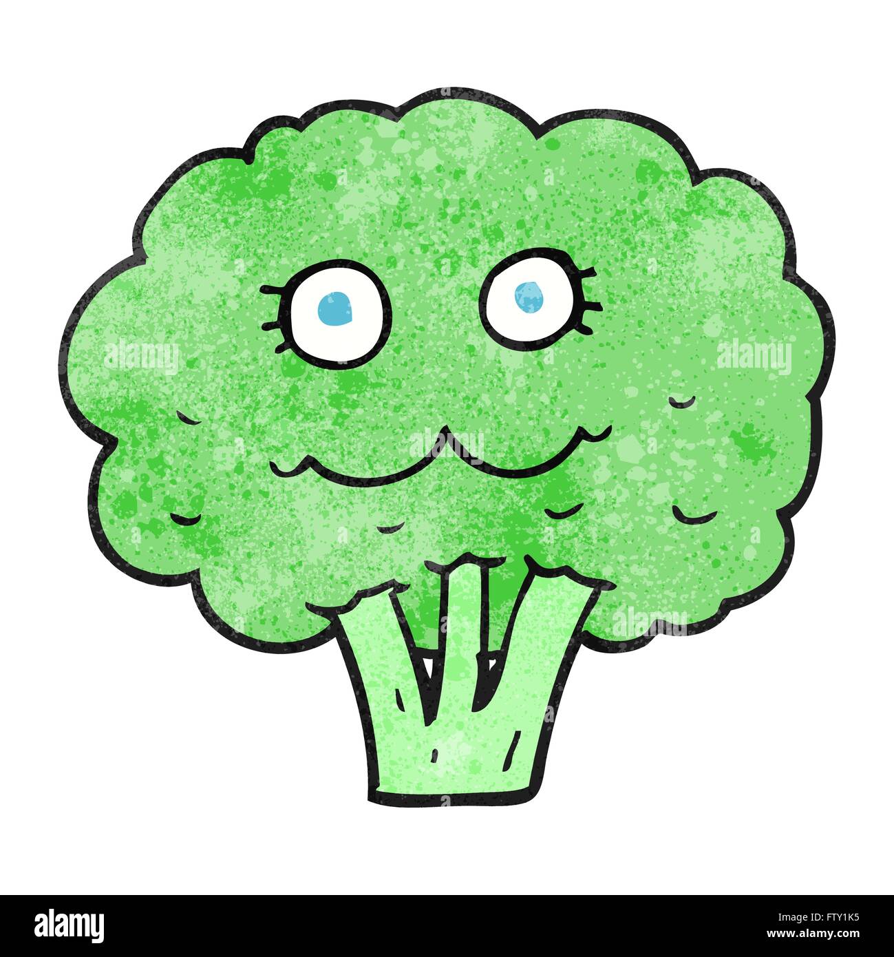 freehand textured cartoon broccoli Stock Vector Image & Art - Alamy