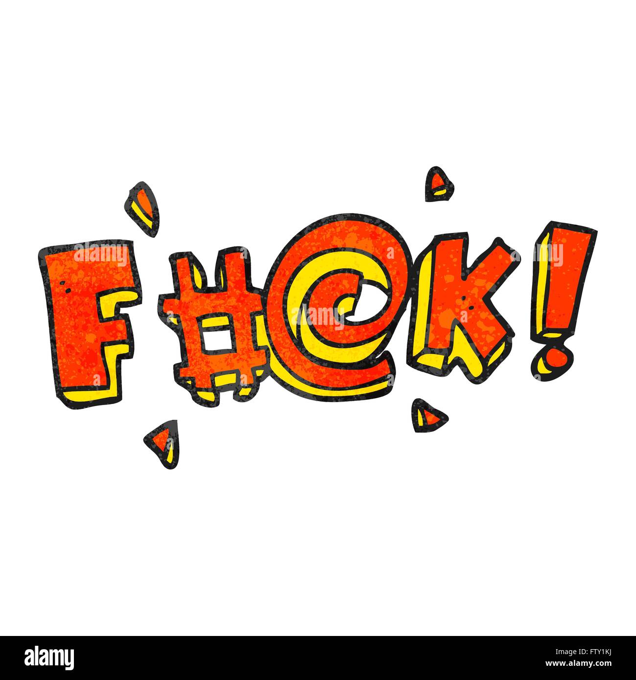 freehand textured cartoon swearword Stock Vector Image & Art - Alamy