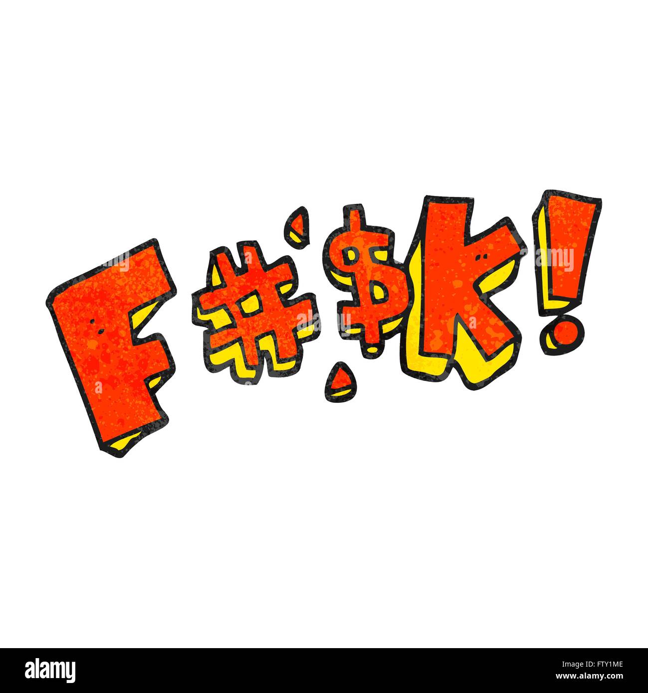 freehand textured cartoon swearword Stock Vector Image & Art - Alamy