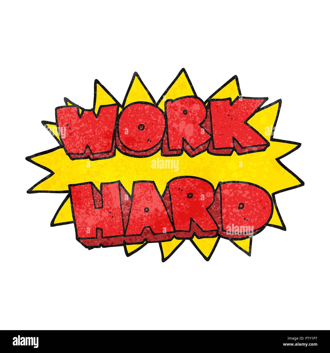 freehand textured cartoon work hard symbol Stock Vector Image & Art - Alamy
