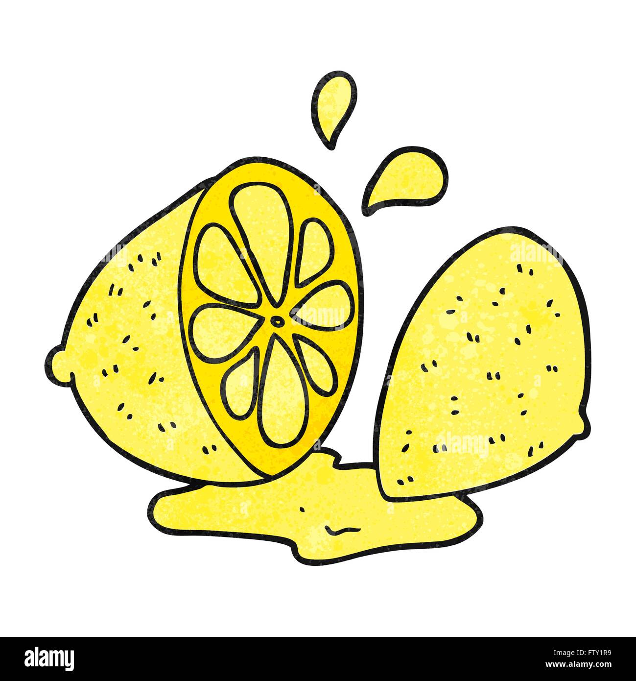 freehand textured cartoon cut lemon Stock Vector Image & Art - Alamy