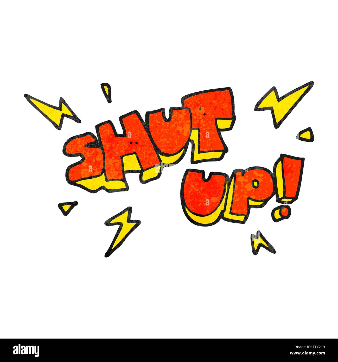 freehand textured cartoon shut up! symbol Stock Vector Image & Art - Alamy
