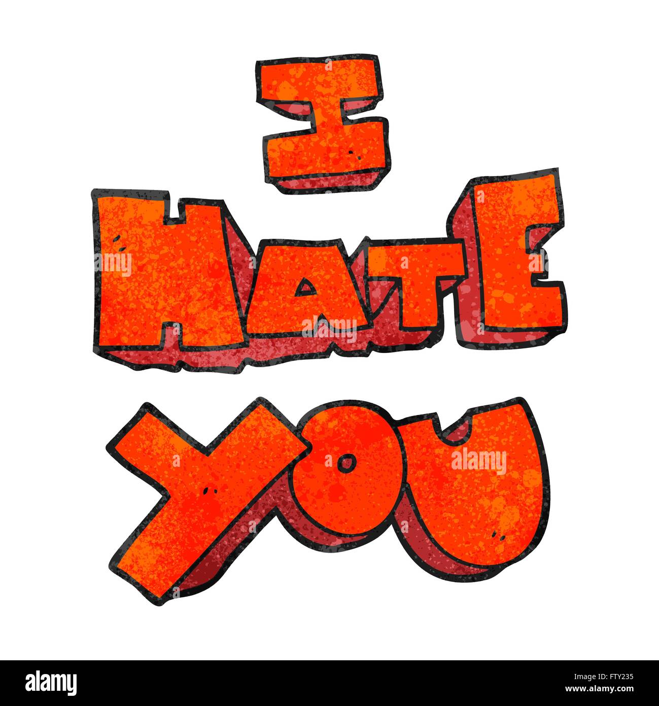 I hate you freehand textured cartoon symbol Stock Vector Image & Art ...