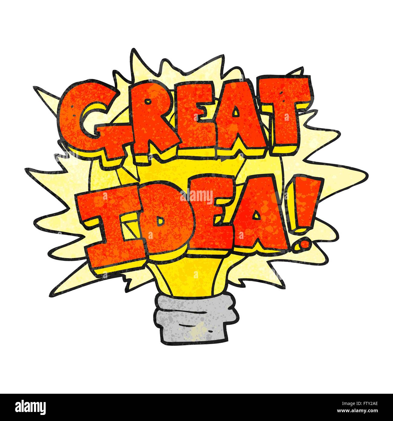 freehand textured cartoon great idea light bulb symbol Stock Vector ...