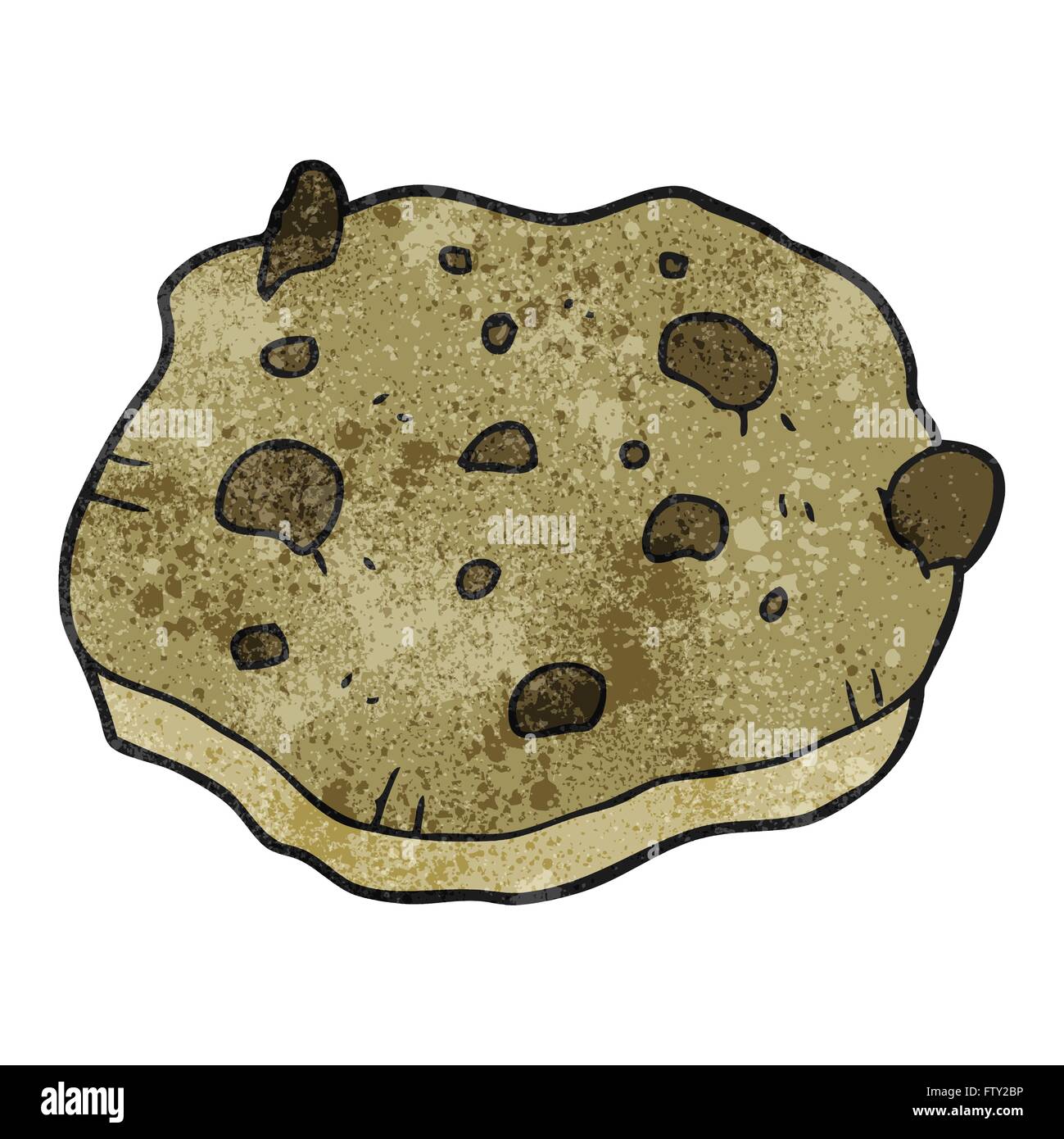 freehand textured cartoon chocolate chip cookie Stock Vector Image ...