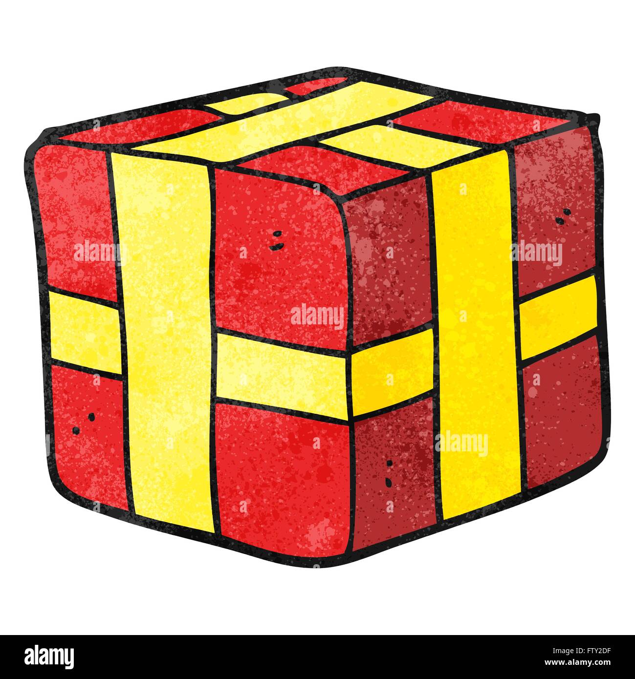 freehand textured cartoon wrapped gift Stock Vector Image & Art - Alamy