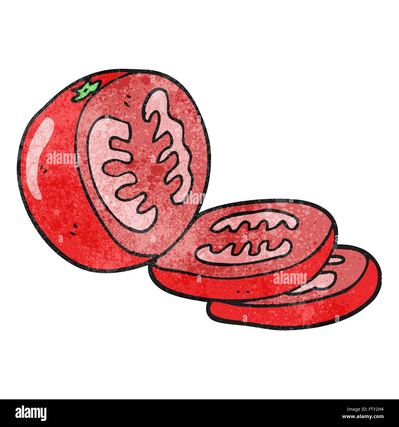 freehand textured cartoon sliced tomato Stock Vector Image & Art - Alamy