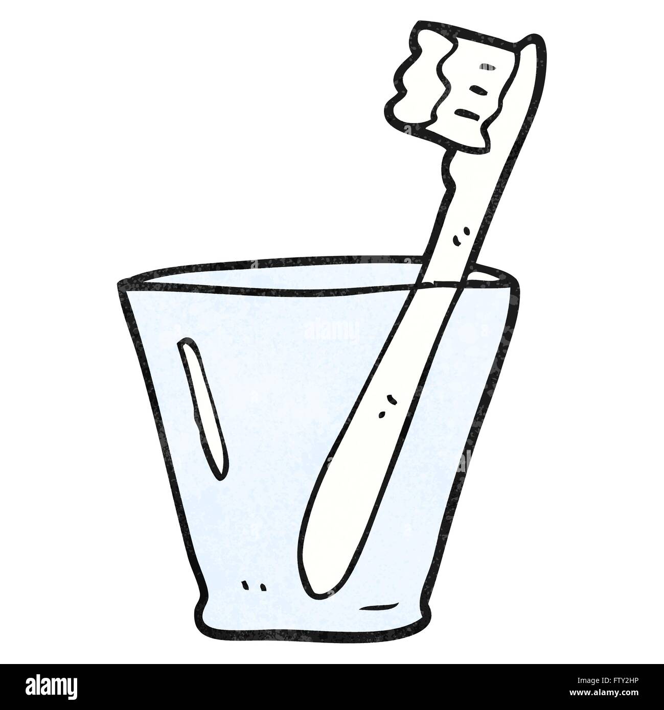 freehand textured cartoon toothbrush in glass Stock Vector Image & Art ...