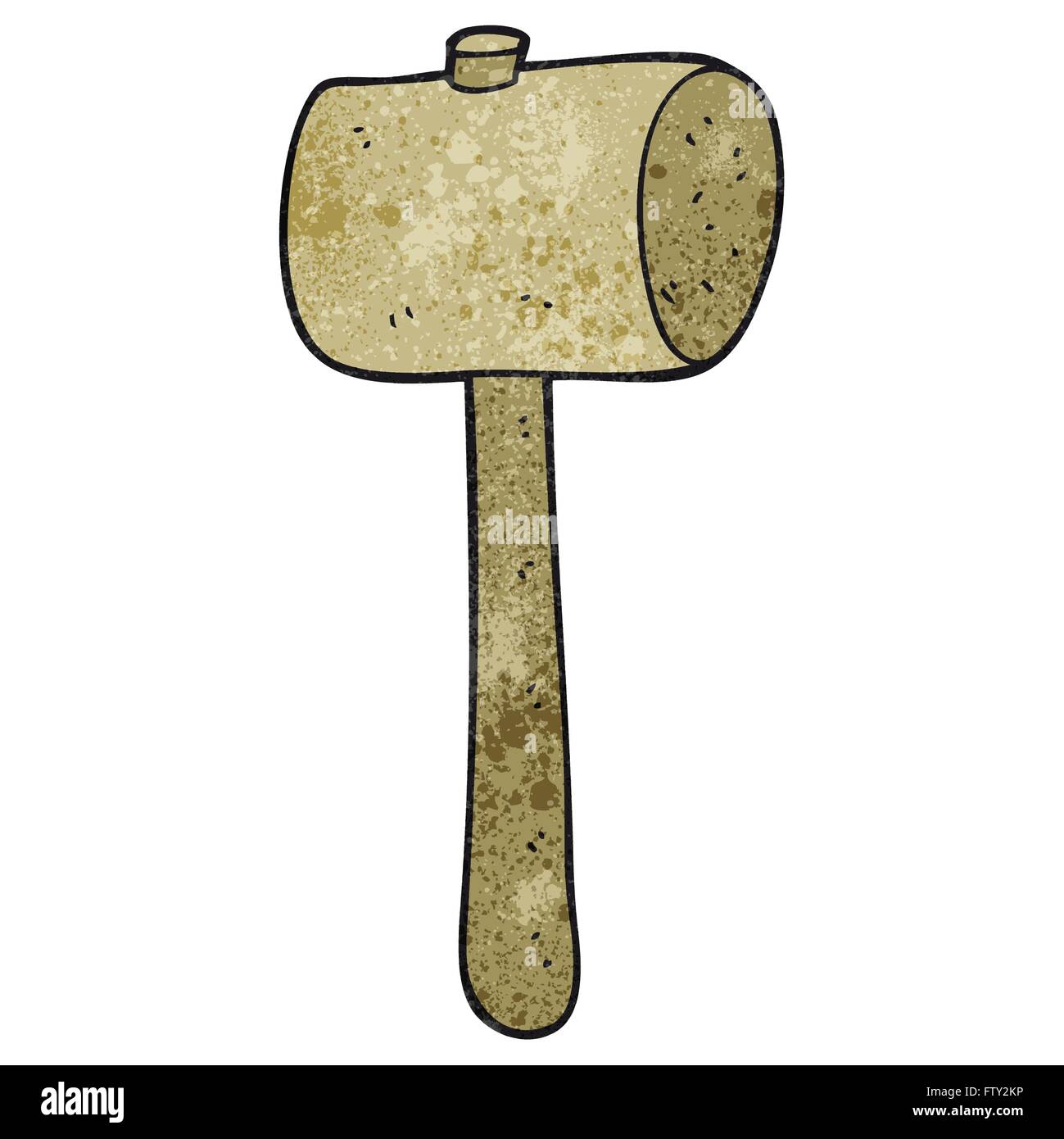 freehand textured cartoon wooden mallet Stock Vector Image & Art - Alamy