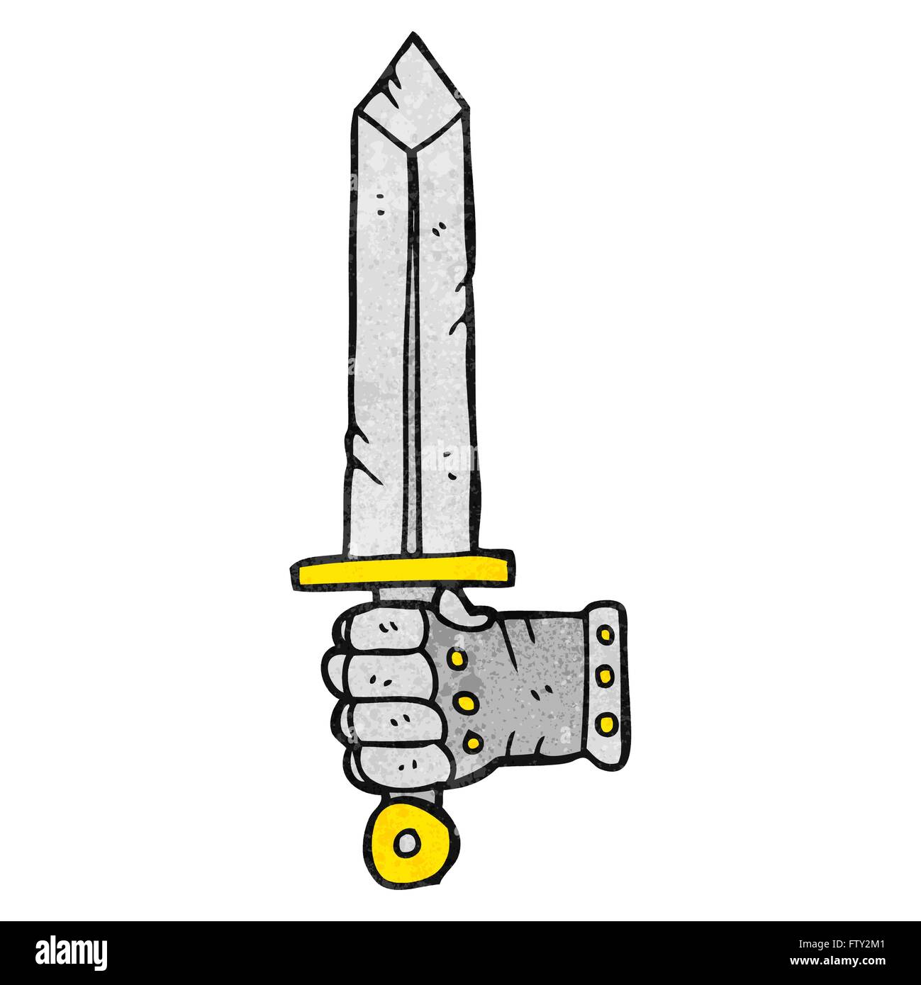 freehand textured cartoon hand holding sword Stock Vector Image & Art ...