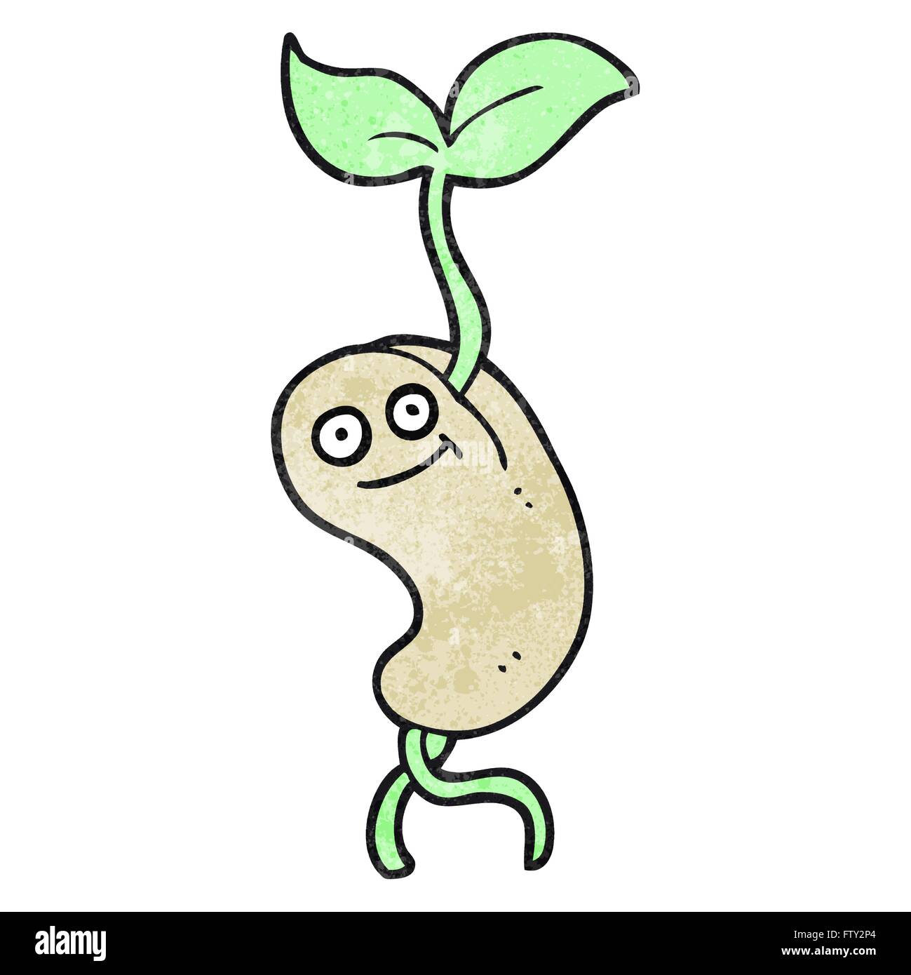 freehand textured cartoon sprouting seed Stock Vector Image & Art - Alamy