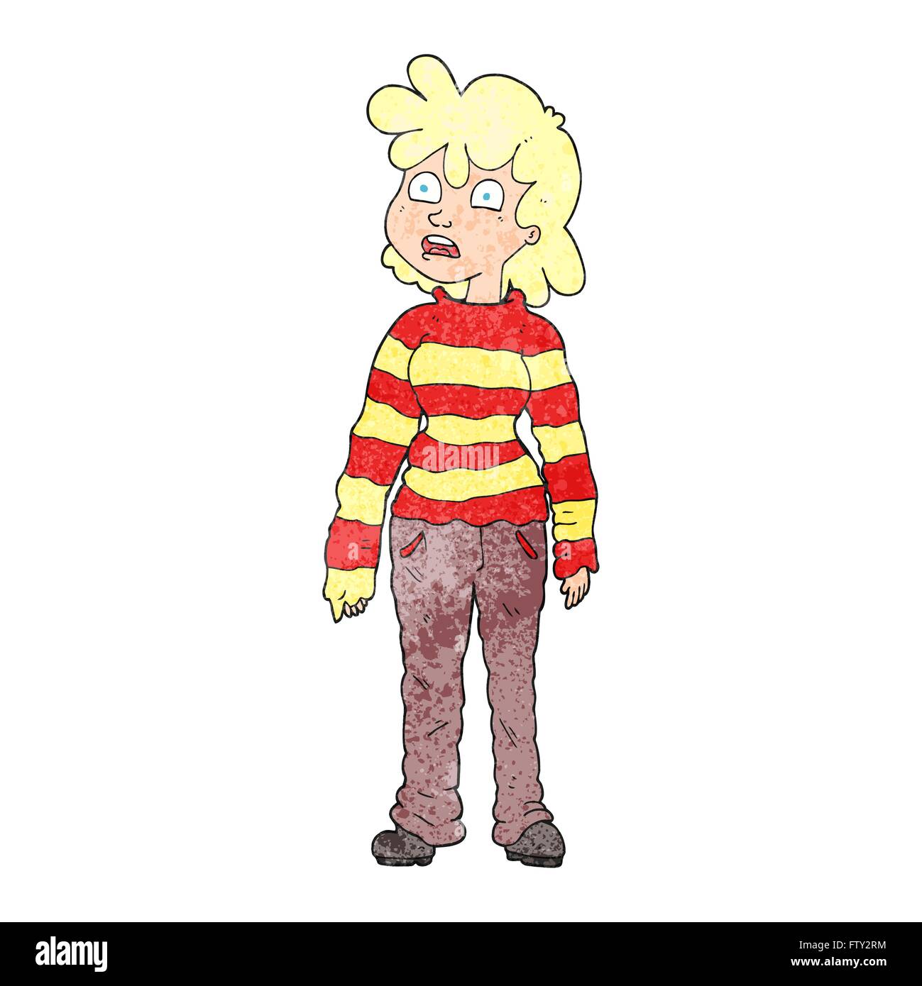 freehand textured cartoon teenager Stock Vector Image & Art - Alamy