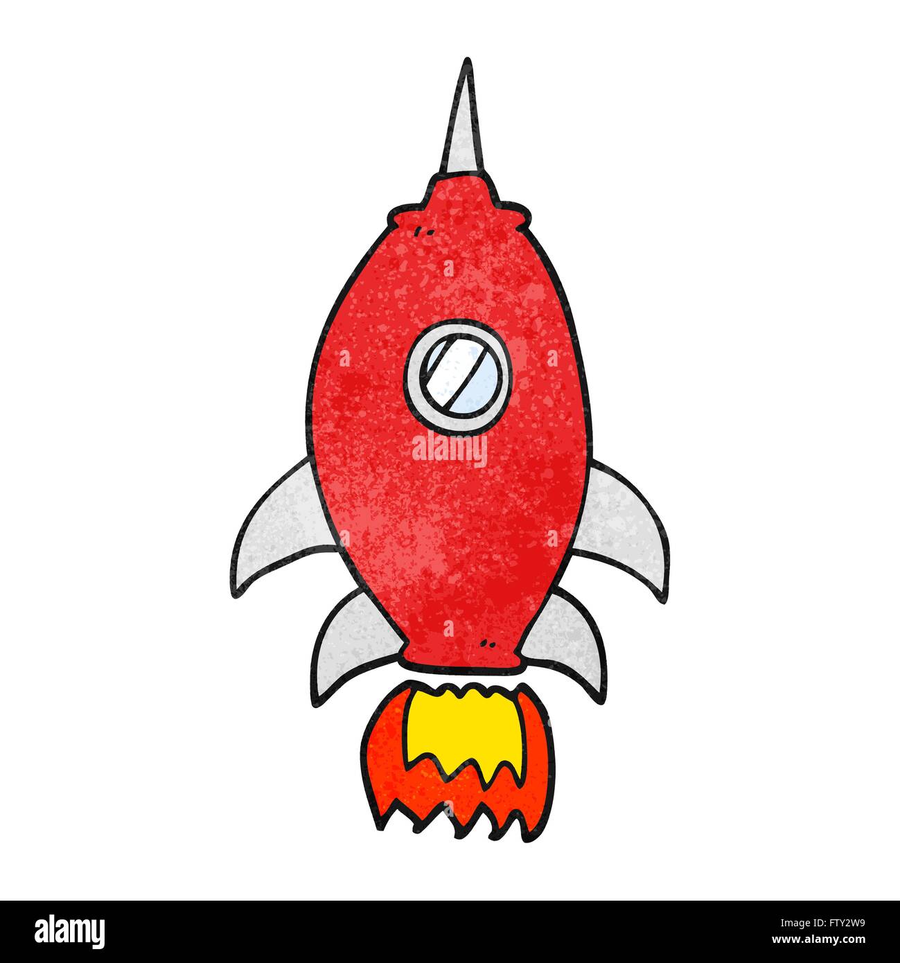 freehand textured cartoon spaceship Stock Vector Image & Art - Alamy