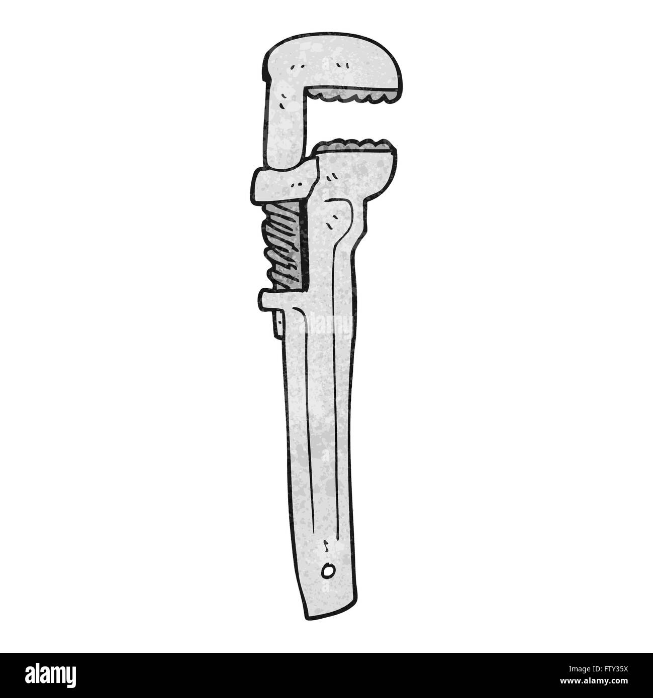 freehand textured cartoon adjustable wrench Stock Vector Image & Art ...