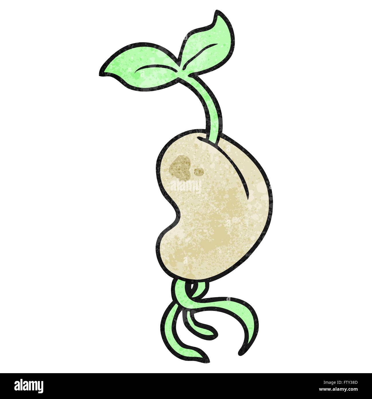 freehand textured cartoon sprouting seed Stock Vector Image & Art - Alamy