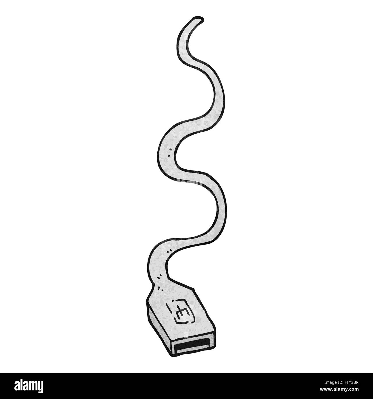 freehand textured cartoon usb cable Stock Vector Image & Art - Alamy