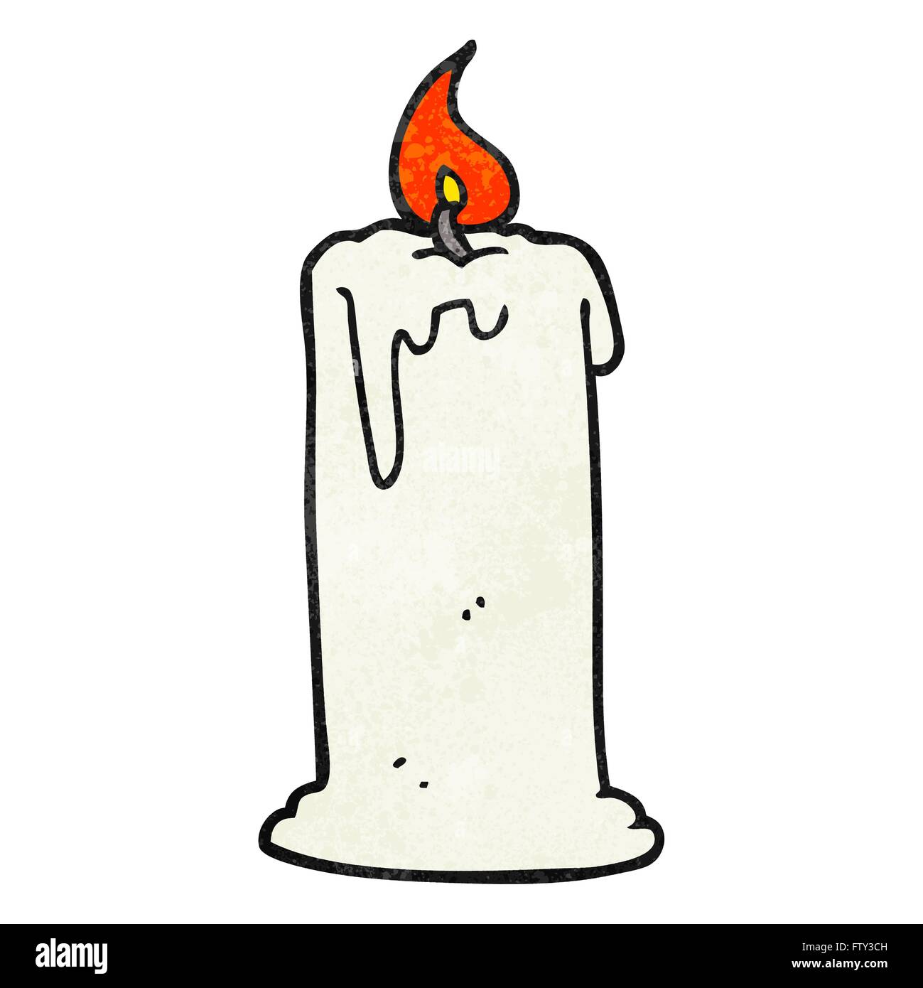 freehand textured cartoon burning candle Stock Vector Image & Art - Alamy