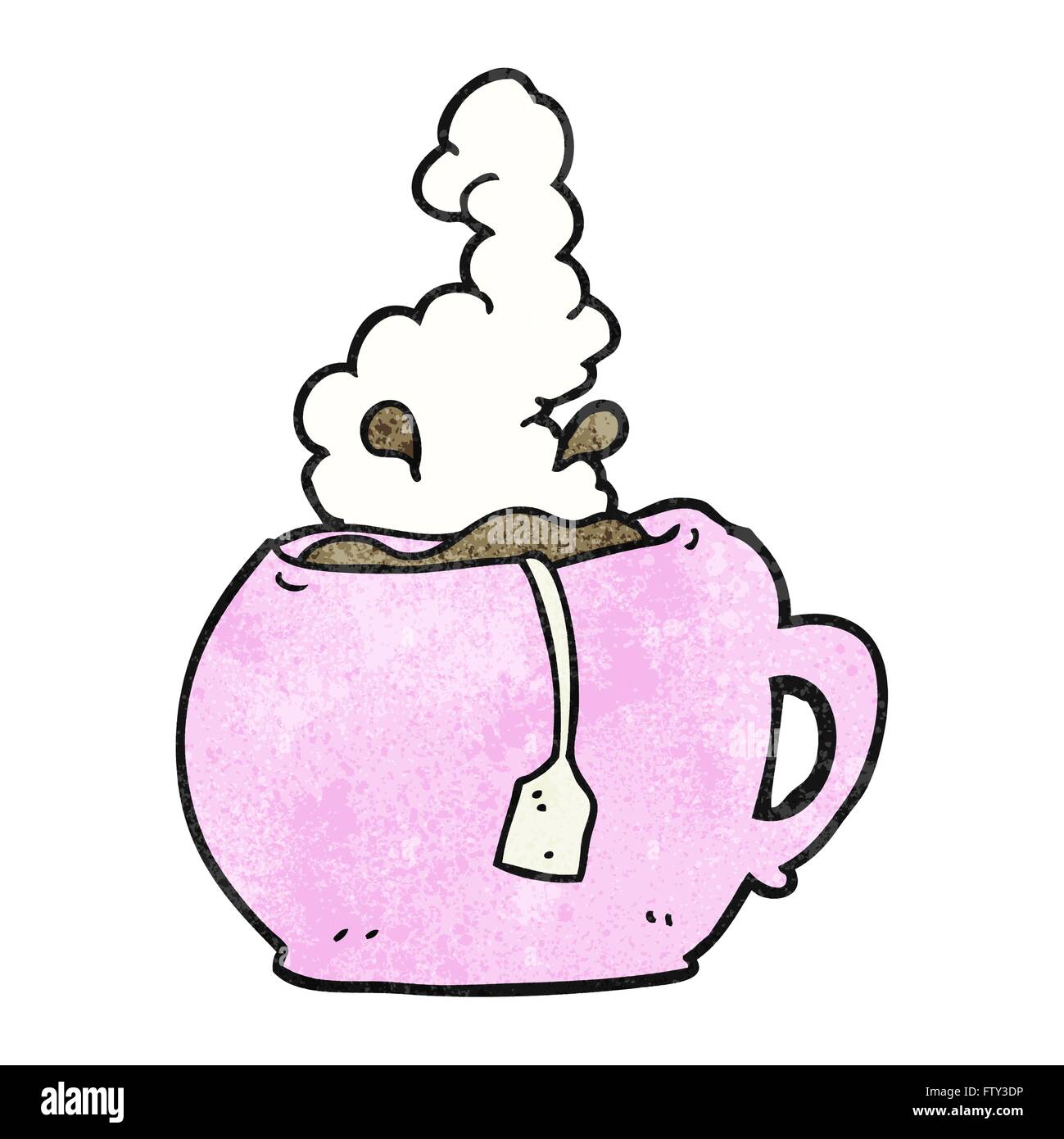 freehand textured cartoon cup of tea Stock Vector Image & Art - Alamy
