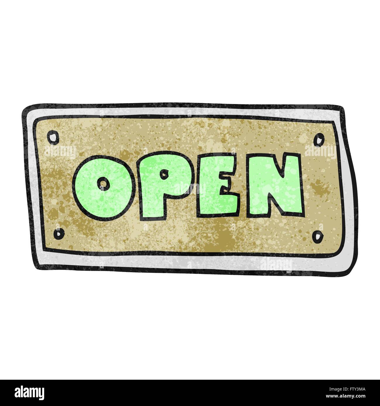 freehand textured cartoon open sign Stock Vector Image & Art - Alamy