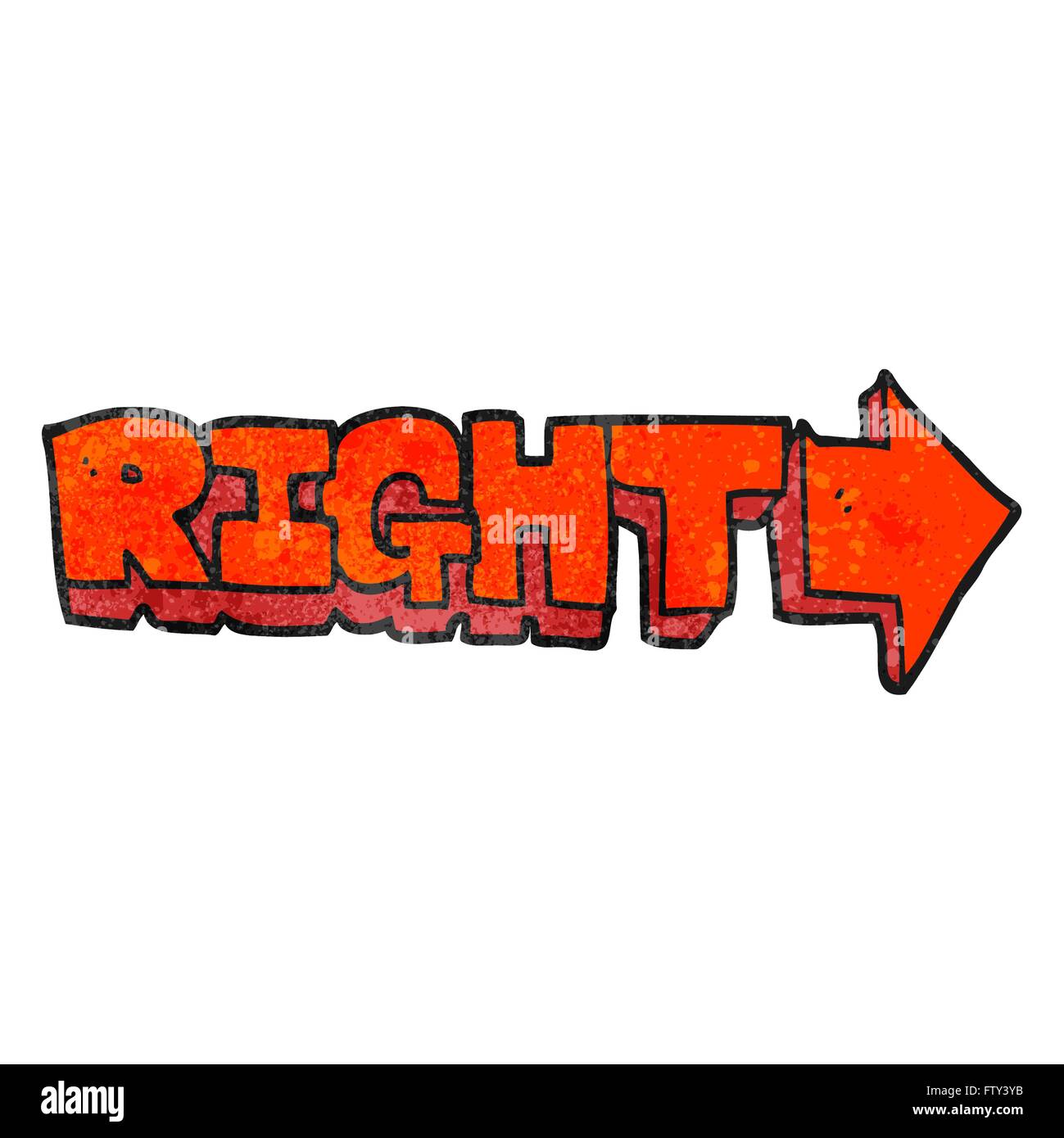 freehand textured cartoon right symbol Stock Vector Image & Art - Alamy