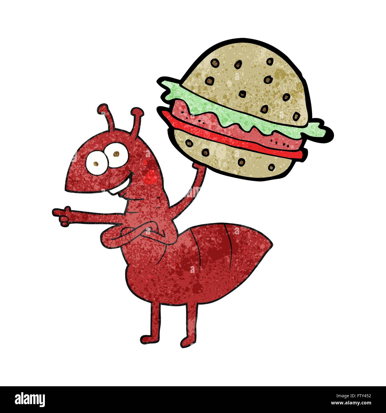 freehand textured cartoon ant carrying food Stock Vector Image & Art ...