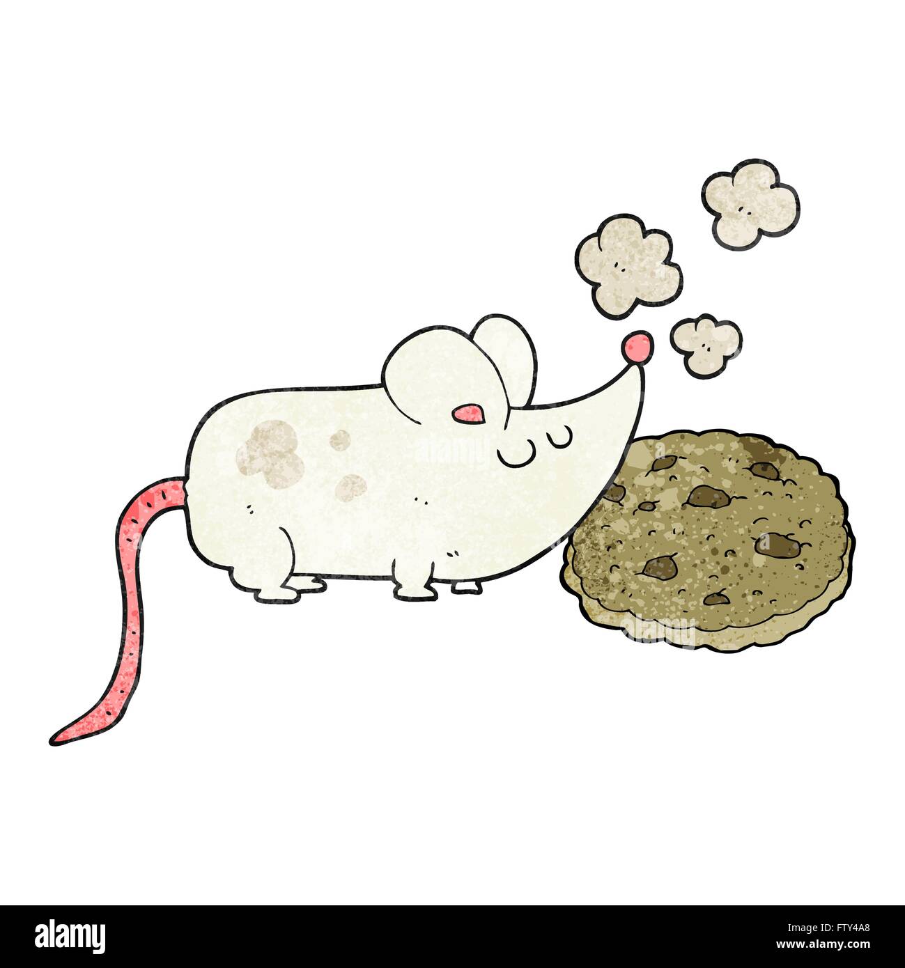 cute freehand textured cartoon mouse and cookie Stock Vector Image ...