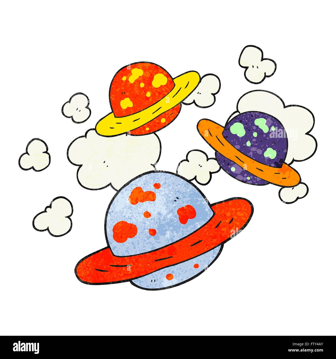 freehand textured cartoon planets Stock Vector Image & Art - Alamy