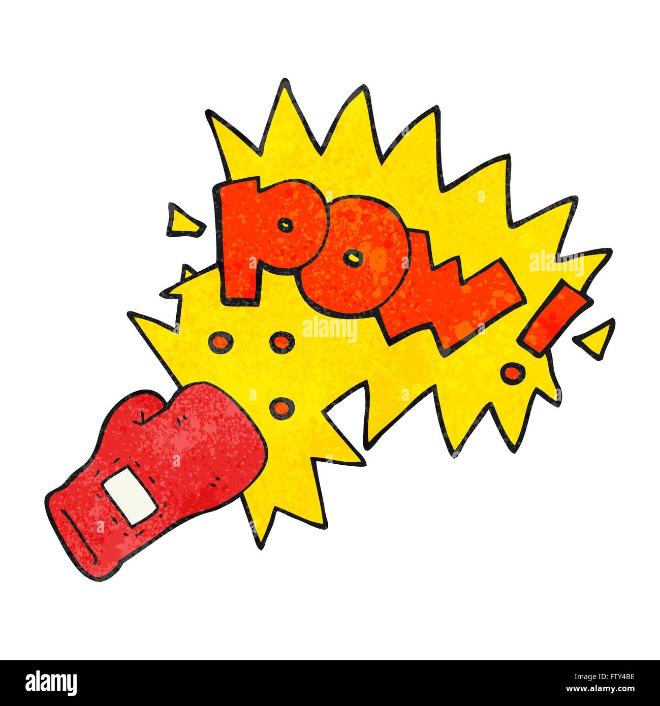 freehand textured cartoon boxing glove punch Stock Vector Image & Art ...