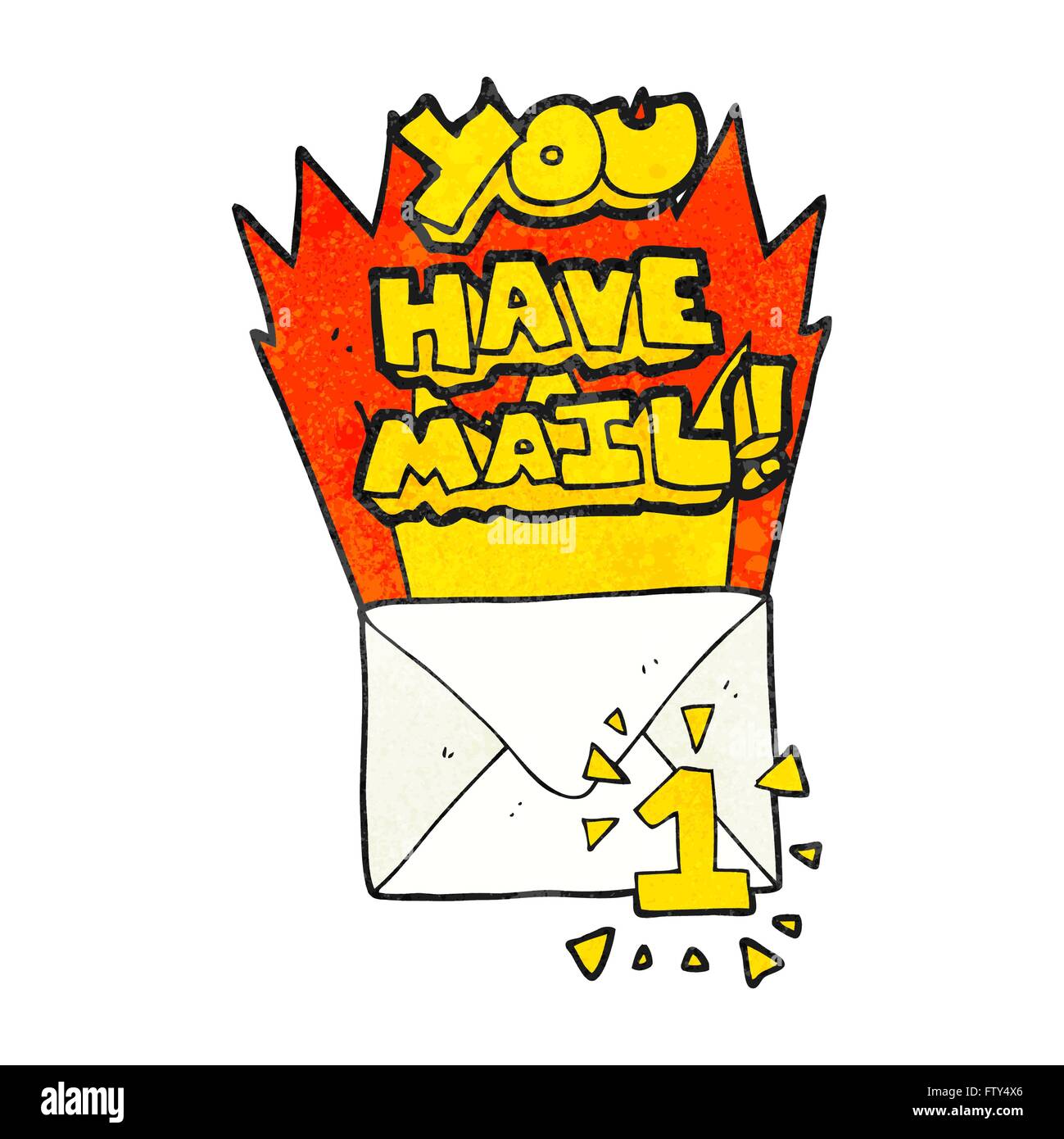 freehand textured cartoon you have mail symbol Stock Vector Image & Art ...