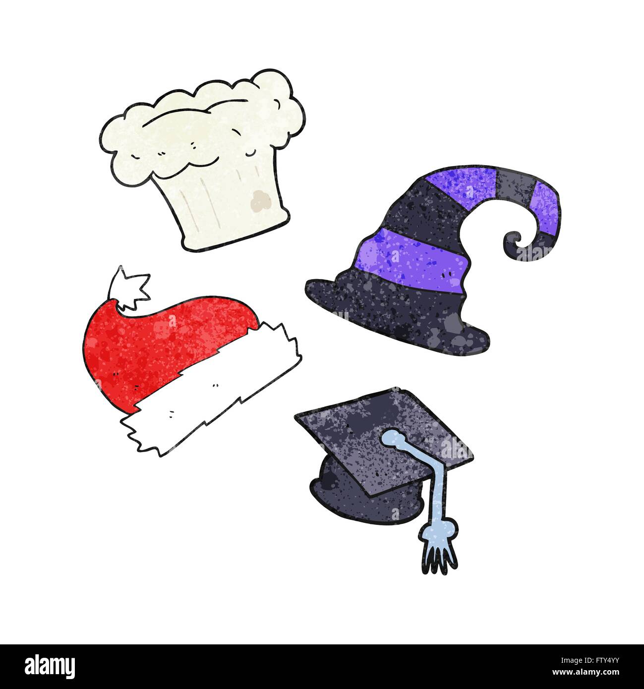 freehand textured cartoon hats Stock Vector Image & Art - Alamy