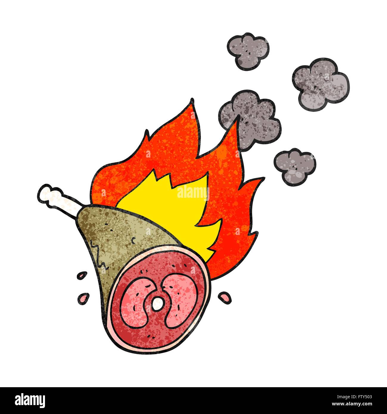 freehand textured cartoon cooking meat Stock Vector Image & Art - Alamy