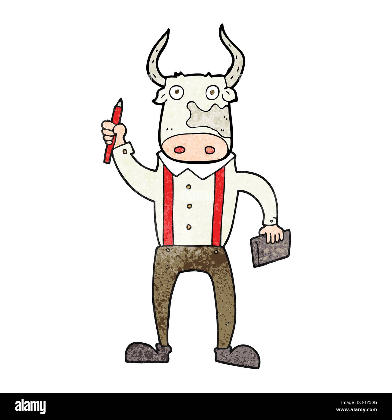 freehand textured cartoon bull man Stock Vector Image & Art - Alamy