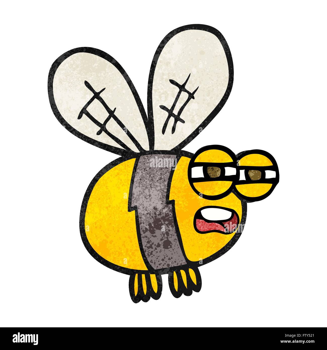 freehand textured cartoon bee Stock Vector Image & Art - Alamy