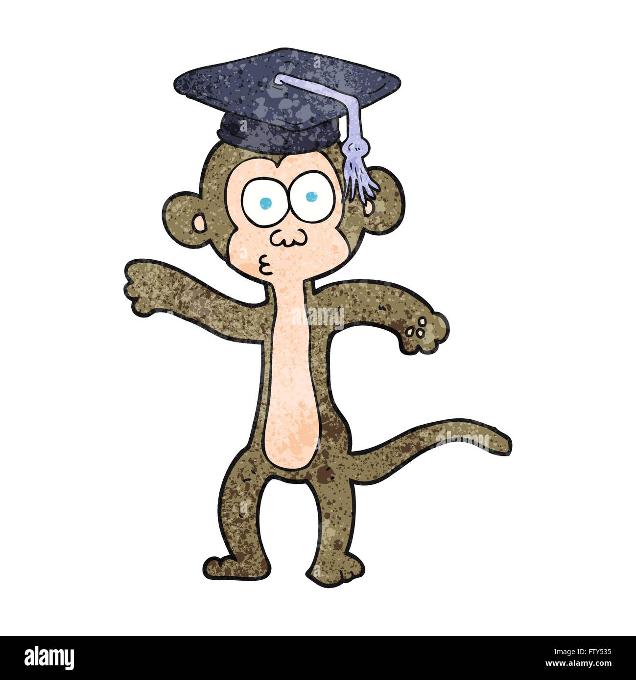 freehand textured cartoon graduate monkey Stock Vector Image & Art - Alamy