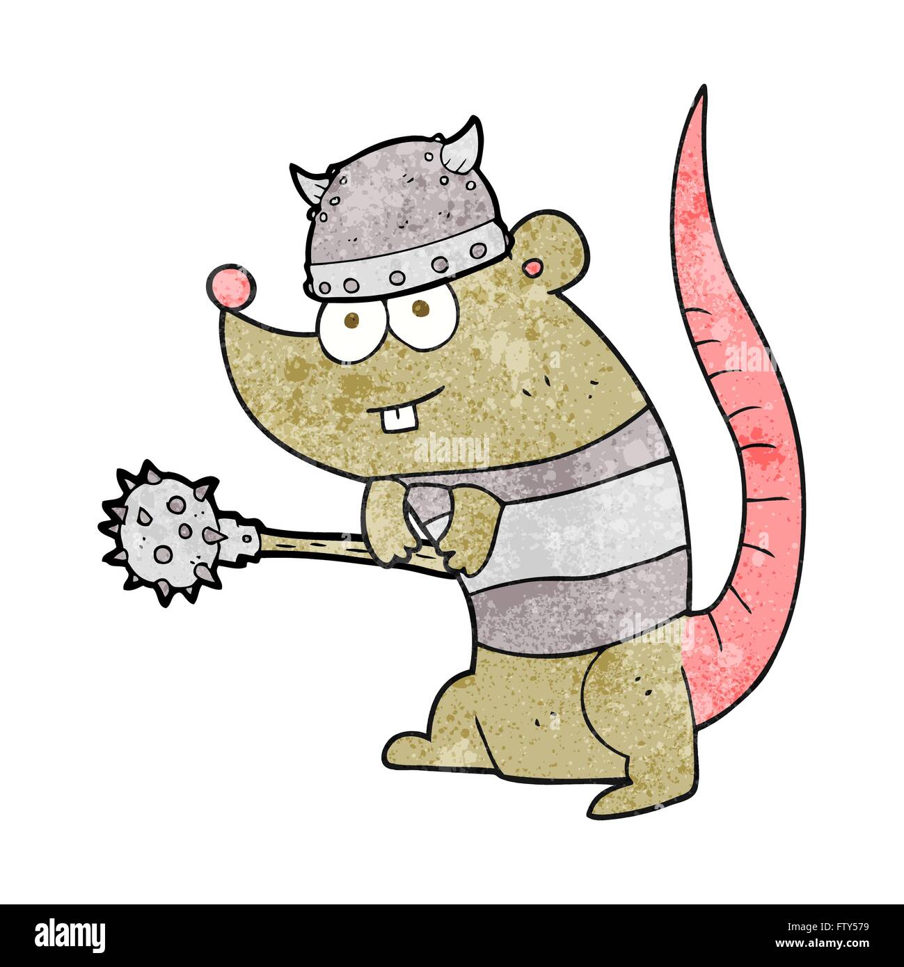 freehand textured cartoon rat warrior Stock Vector Image & Art - Alamy